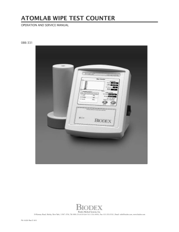 Biodex Atomlab Wipe Test Counter Instructions for use | Manualzz