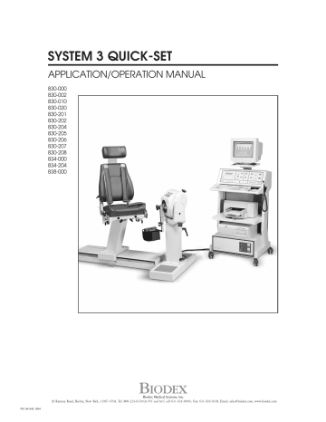 Biodex System 3 Quick-Set Operation Manual | Manualzz