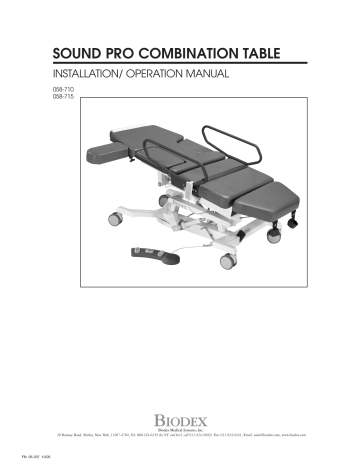 Biodex Sound Pro Combination Table Operation Manual | Manualzz
