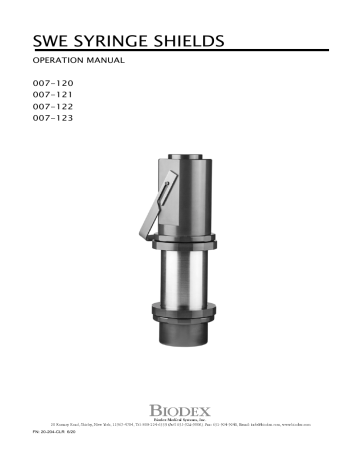 Biodex SWE Syringe Shields Operation Manual | Manualzz
