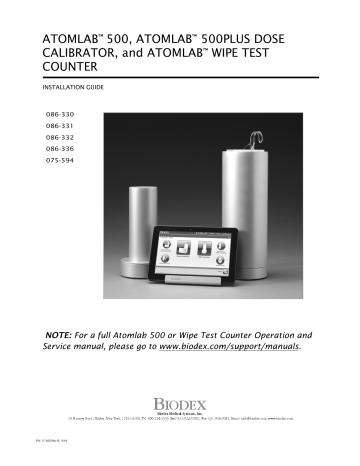Biodex Atomlab 500, Atomlab 500Plus Dose Calibrator, and Atomlab Wipe ...