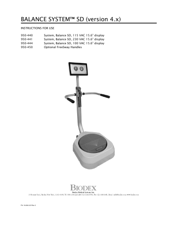 Biodex Balance System SD Instructions for use | Manualzz
