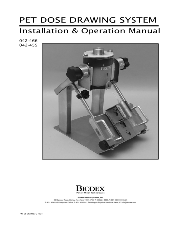 Biodex PET Dose Drawing System Operation Manual | Manualzz
