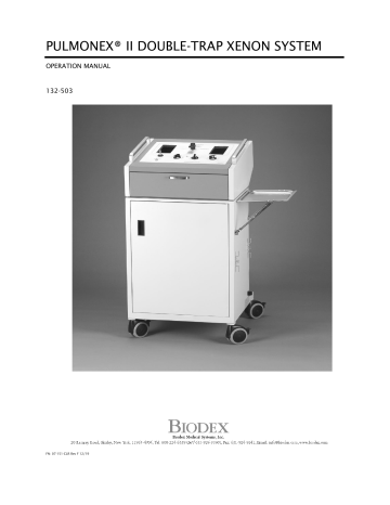 Biodex Pulmonex II Double-Trap Xenon System Operation Manual | Manualzz