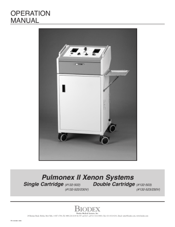 Biodex Pulmonex II Xenon Systems Operation Manual | Manualzz