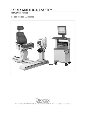 Biodex Multi-Joint System Instructions for use | Manualzz