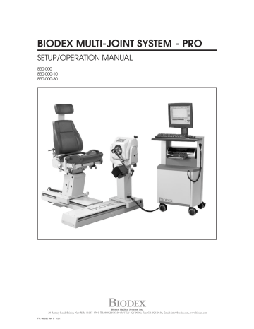 Biodex System 4 Pro Operation Manual | Manualzz