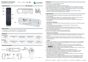 Elektra Remote Control Installation Manual | Manualzz