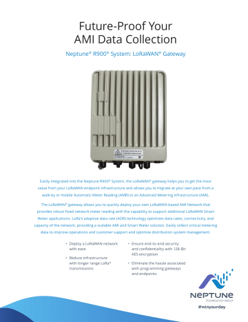 Neptune LoRaWAN® Gateway Product sheet | Manualzz