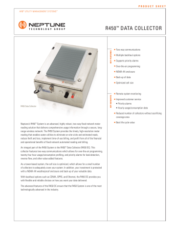 Neptune R450™ Data Collector Product sheet | Manualzz