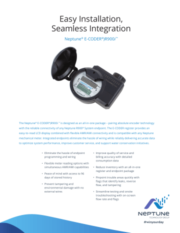 Neptune E-CODER®)R900i™ Product sheet | Manualzz
