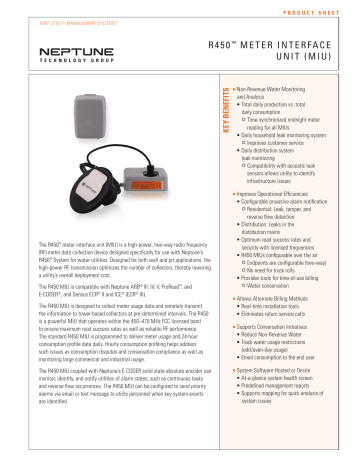 Neptune R450™ Endpoint Product sheet | Manualzz