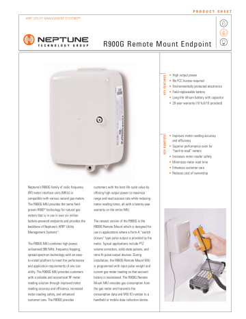 Neptune R900®G RF Endpoint Product sheet | Manualzz
