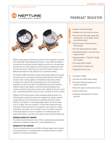 Neptune ProRead™ Product sheet | Manualzz