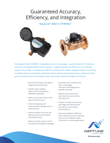 Neptune MACH 10® Ultrasonic Meter Product sheet | Manualzz
