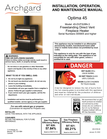 Archgard Optima 45 Manual | Manualzz