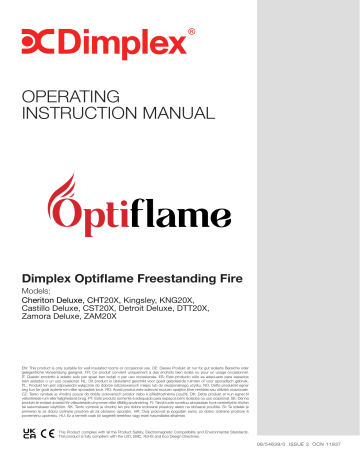 Dimplex KNG20X-BR Kingsley Deluxe Brass Instruction manual | Manualzz