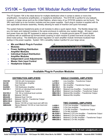 ATI DA100 System 10K Owner's Manual | Manualzz