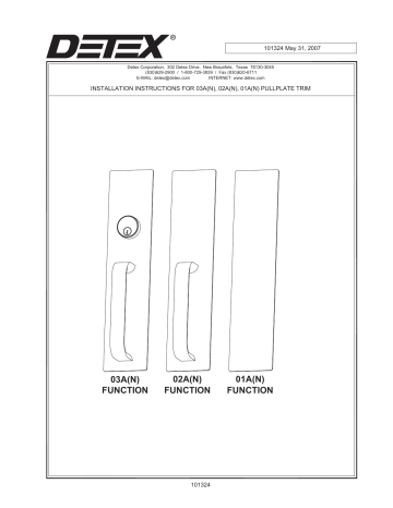 Detex 03AN Installation Instructions | Manualzz