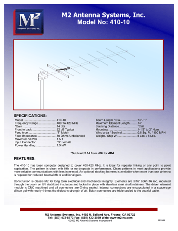 M2 Antenna 410-10 Manual | Manualzz