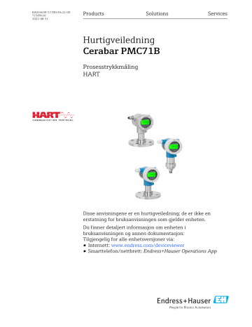 Endres+Hauser Cerabar PMC71B Brugermanual | Manualzz
