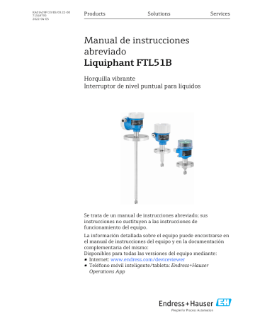 Endres+Hauser Liquiphant FTL51B Manual de usuario | Manualzz