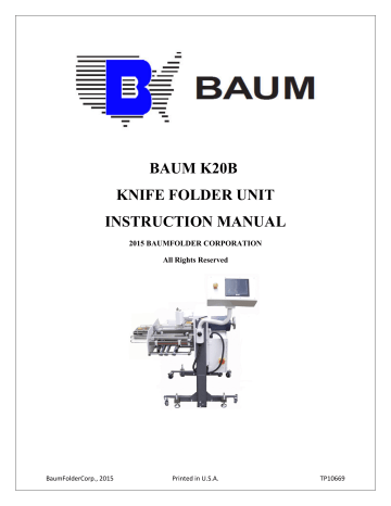 Baumfolder BAUM K20 Knife Folder Instruction manual | Manualzz