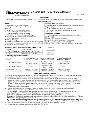Hochiki FN-400X-220 Installation Instructions | Manualzz
