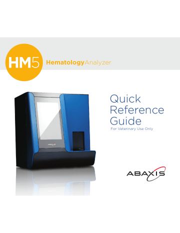 Abaxis VetScan HM5 Quick Reference Manual | Manualzz