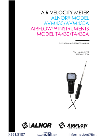 Alnor AIRFLOW TA430A, ALNOR AVM430, ALNOR AVM430A Manual | Manualzz