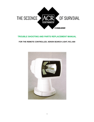ACR Electronics RCL-600 SEARCHLIGHT Trouble Shooting And Parts ...