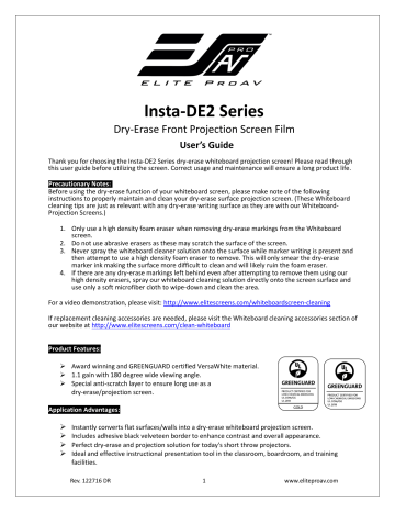 EliteProAV Insta-DE2 Series User Manual | Manualzz