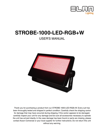 Elan STROBE-1000-LED-RGB+W User Manual | Manualzz