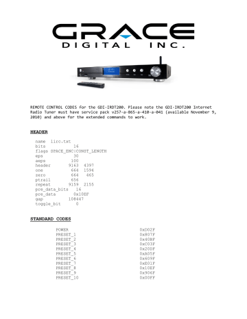 Grace Digital GDI-IRDT200 User Manual | Manualzz