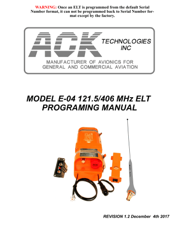 ACK! E-04 ELT Programming Manual | Manualzz