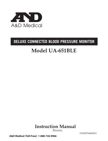 A&D UA-651BLE Instruction Manual | Manualzz