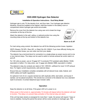 Eagly Eye HGD-2000 Installation & Operation Instructions | Manualzz