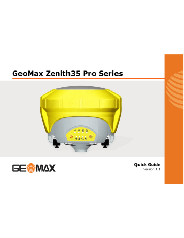 GeoMax Zenith35 Pro Series Quick Manual | Manualzz