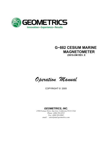 Geometrics G-882 Operation Manual | Manualzz