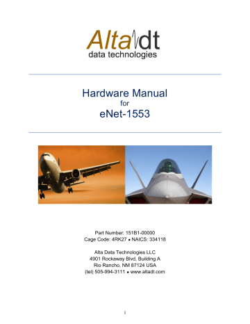 Alta DT eNet-1553 Hardware Manual | Manualzz