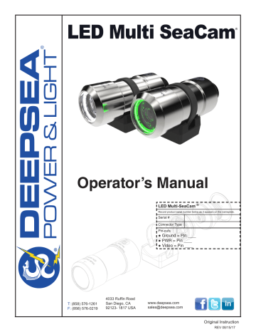 DeepSea Power & Light LED Multi SeaCam Operator's Manual | Manualzz