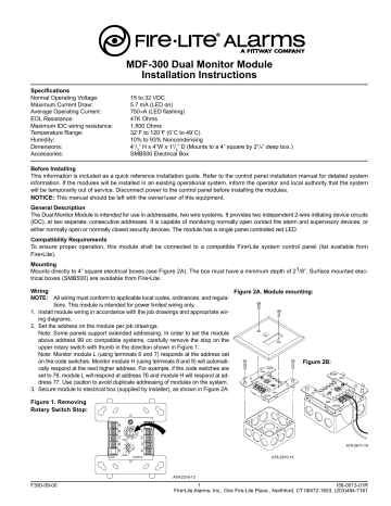 Fire-Lite MDF-300 Installation Instructions | Manualzz