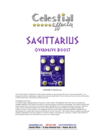 Celestial Effects Sagittarius User Manual | Manualzz