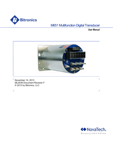 Bitronics M651 User Manual | Manualzz