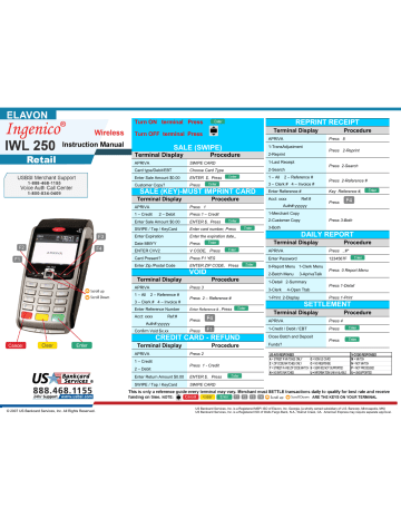 Elavon Ingenico IWL 250 Instruction Manual | Manualzz