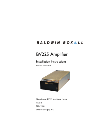 Baldwin Boxall BV225 Installation Instructions Manual | Manualzz