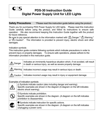CCS PDS-30 Instruction Manual | Manualzz