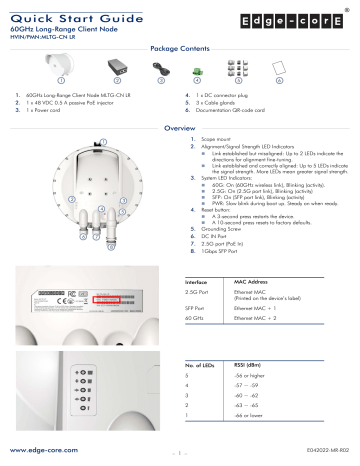 Edge-Core MLTG-CN LR Quick Start Guide | Manualzz
