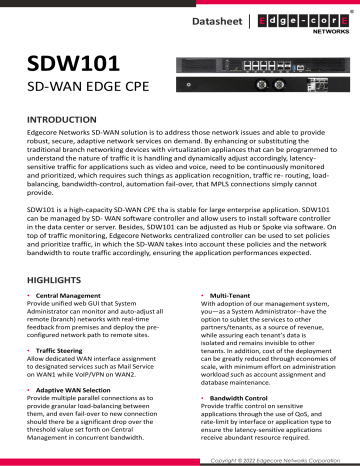 Edge-Core SDW101 Datasheet | Manualzz
