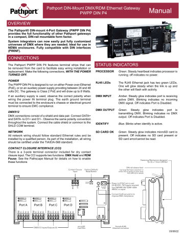 Pathway Pathport PWPP DIN P4 User Manual | Manualzz